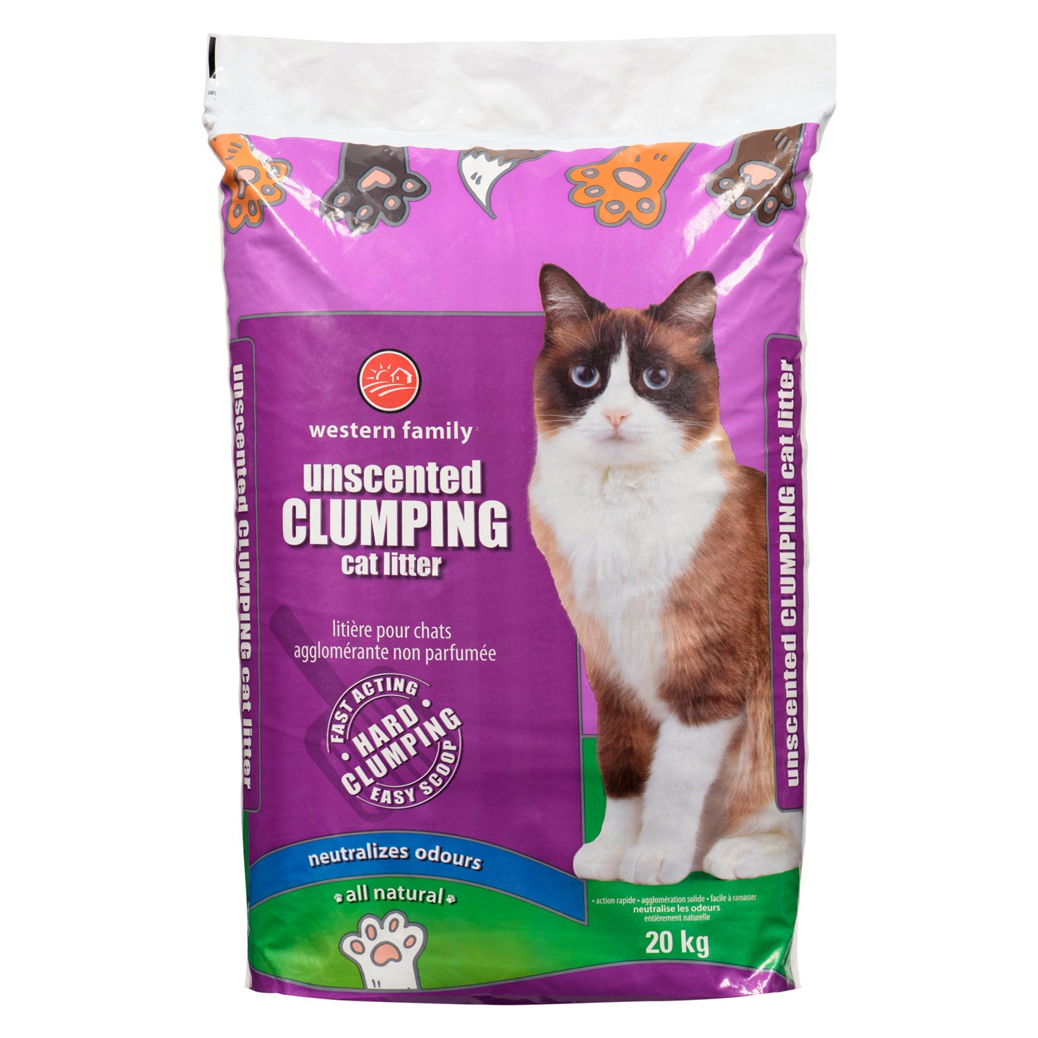Western Family, Cat Litter, 20kg, Unscented Clumping , 1 Unit ...