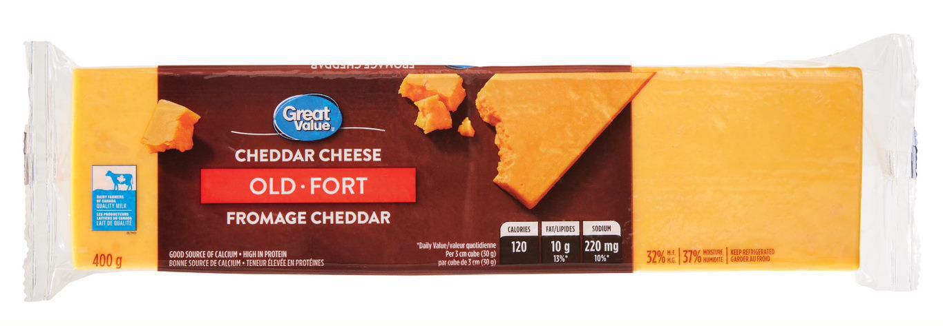 Great Value Cheese, 450 g Block, Various Styles and Flavours, 1 Unit ...