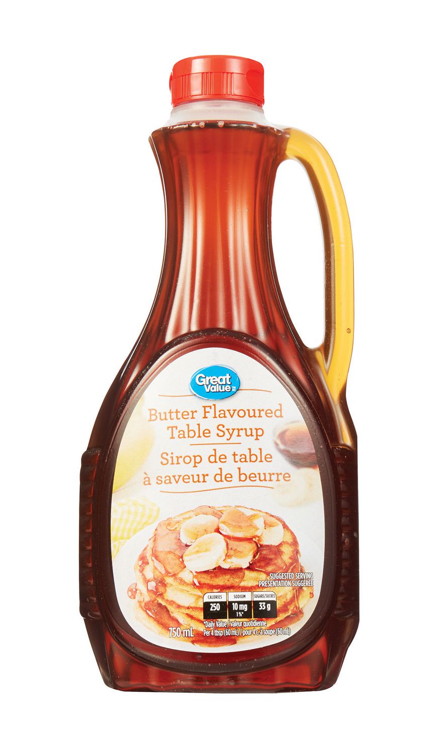 Great Value, Table Syrup, 750 mL, Original and Butter Flavoured, 1 uni ...